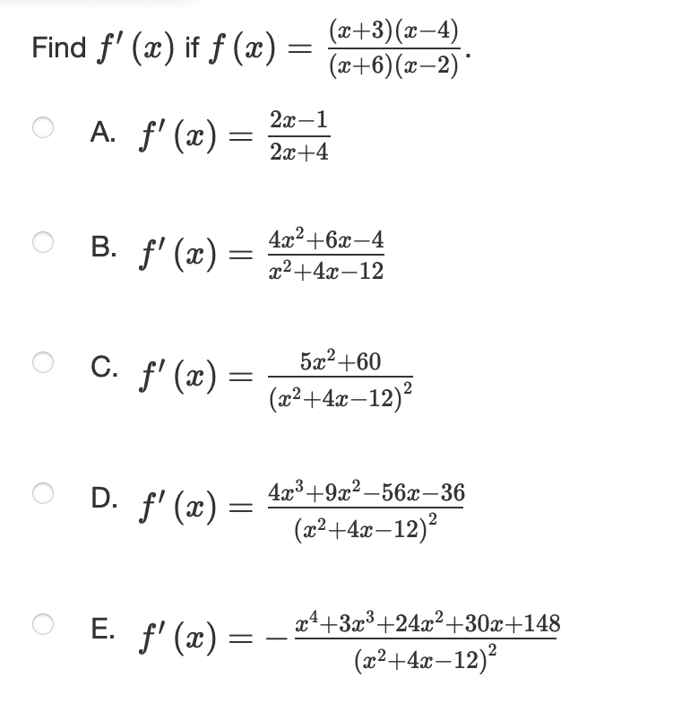Solved day Find if y = 2x4 + 5X3 – 3x-2 2 dx2 A. day 823 + | Chegg.com