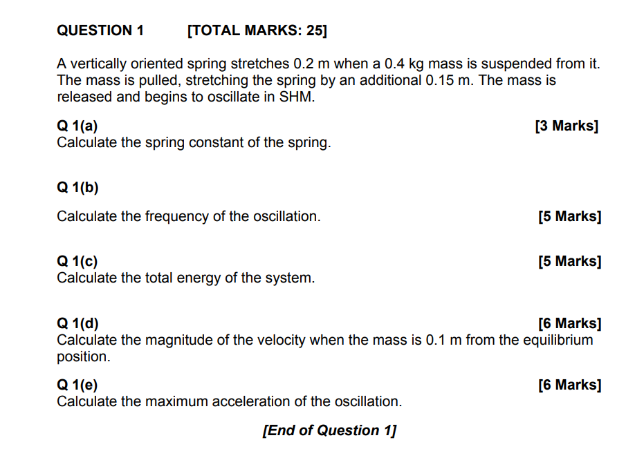 Solved A vertically oriented spring stretches 0.2 m when a | Chegg.com