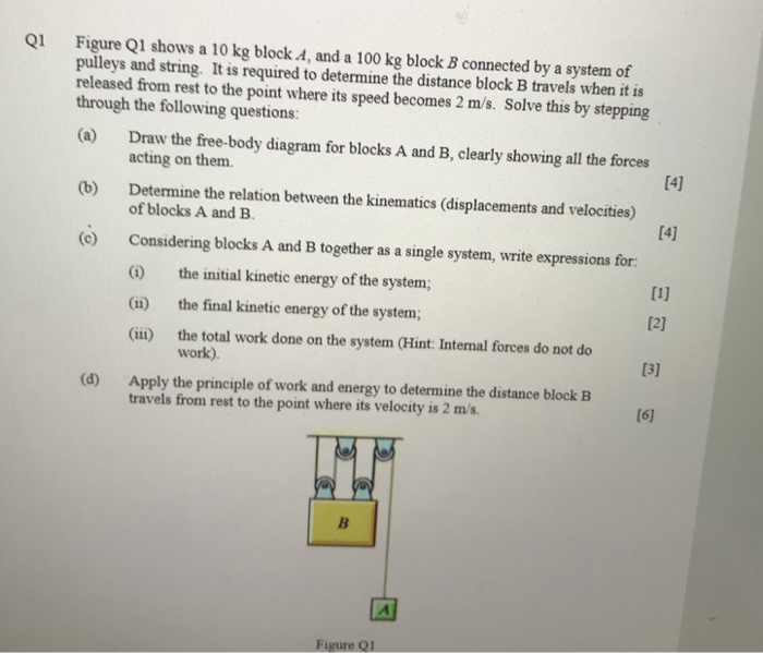 Solved Q1 Figure Q1 shows a 10 kg block A, and a 100 kg | Chegg.com Solved Q1 Figure Q1 shows a 10 kg block A, and a 100 kg | Chegg.com