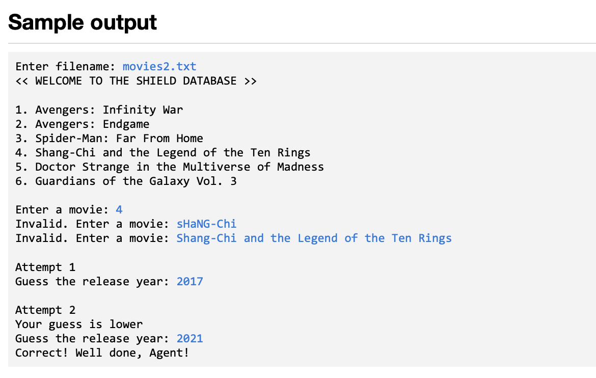 Solved Prompt the user to enter the name of a movie. Modify | Chegg.com