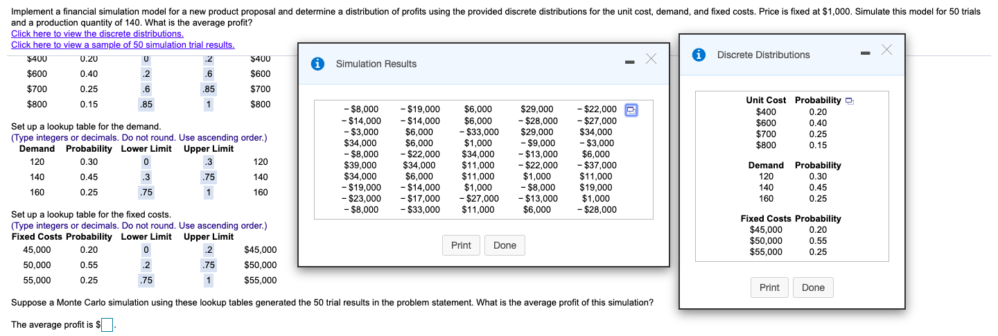 Solved - $400 Implement a financial simulation model for a | Chegg.com