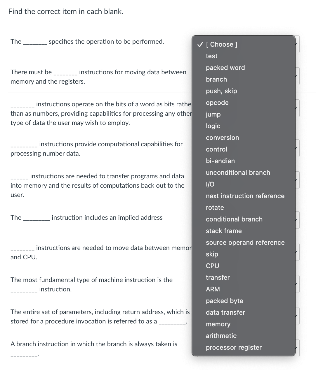 Solved Find the correct item in each blank. The specifies | Chegg.com