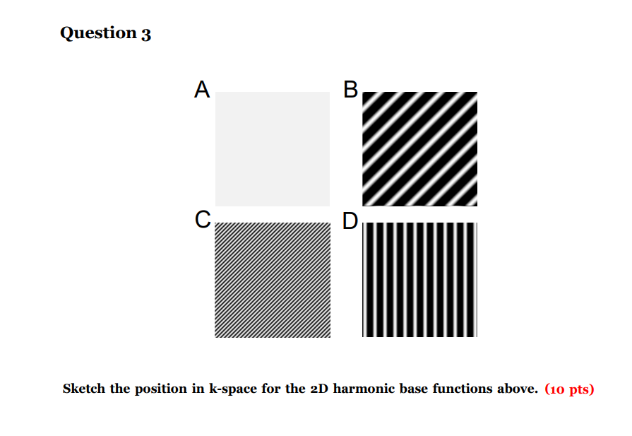 Question 3 Sketch the position in k-space for the 2D | Chegg.com