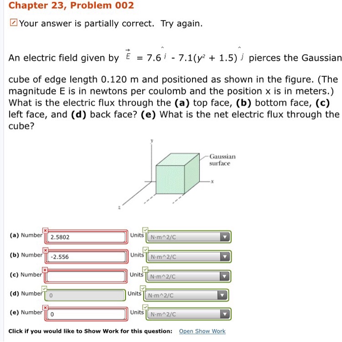 Solved pierces the Gaussian cube of edge length 0.120 m and | Chegg.com