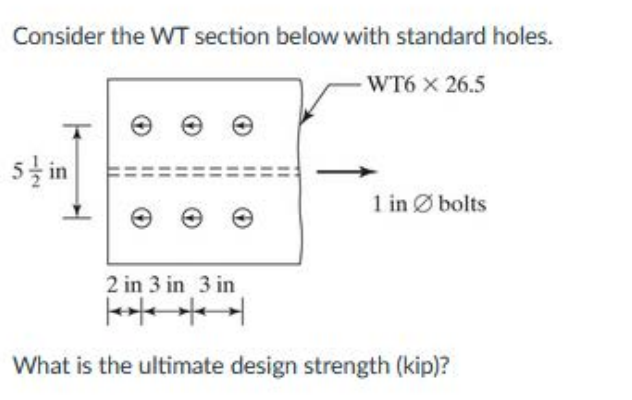 Solved Consider the WT section below with standard holes. | Chegg.com