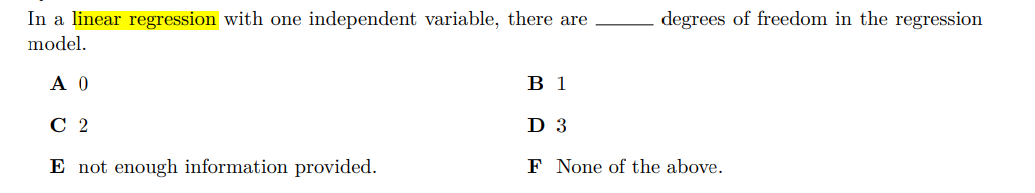 Solved In a linear regression with one independent variable, | Chegg.com