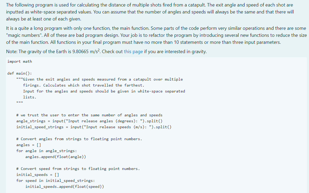 Solved The following program is used for calculating the | Chegg.com