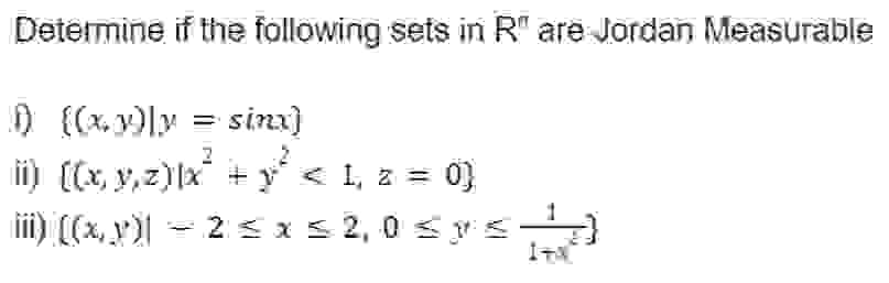 Solved Determine if the following sets in Rn ﻿are Jordan | Chegg.com