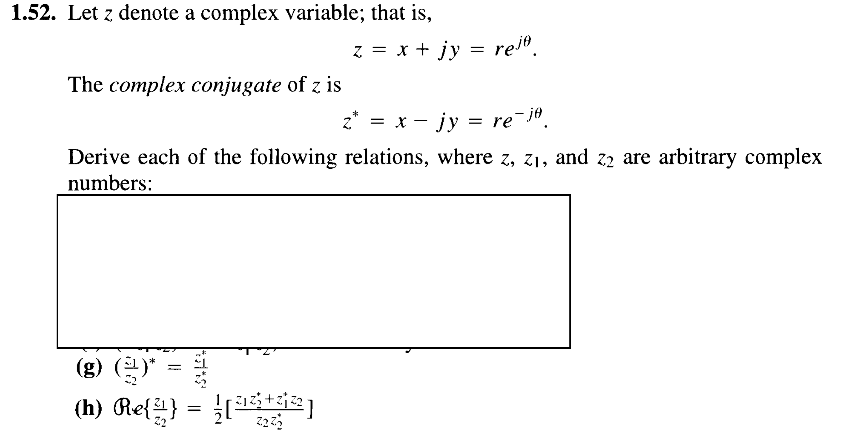 Solved 1.52. ﻿Let z ﻿denote a complex variable; that | Chegg.com