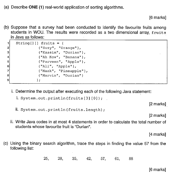 Solved (a) Describe ONE (1) real-world application of | Chegg.com
