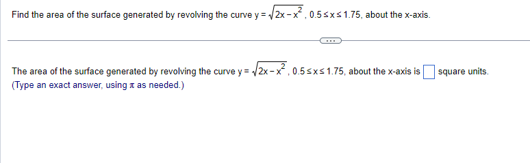Solved Find the area of the surface generated by revolving | Chegg.com