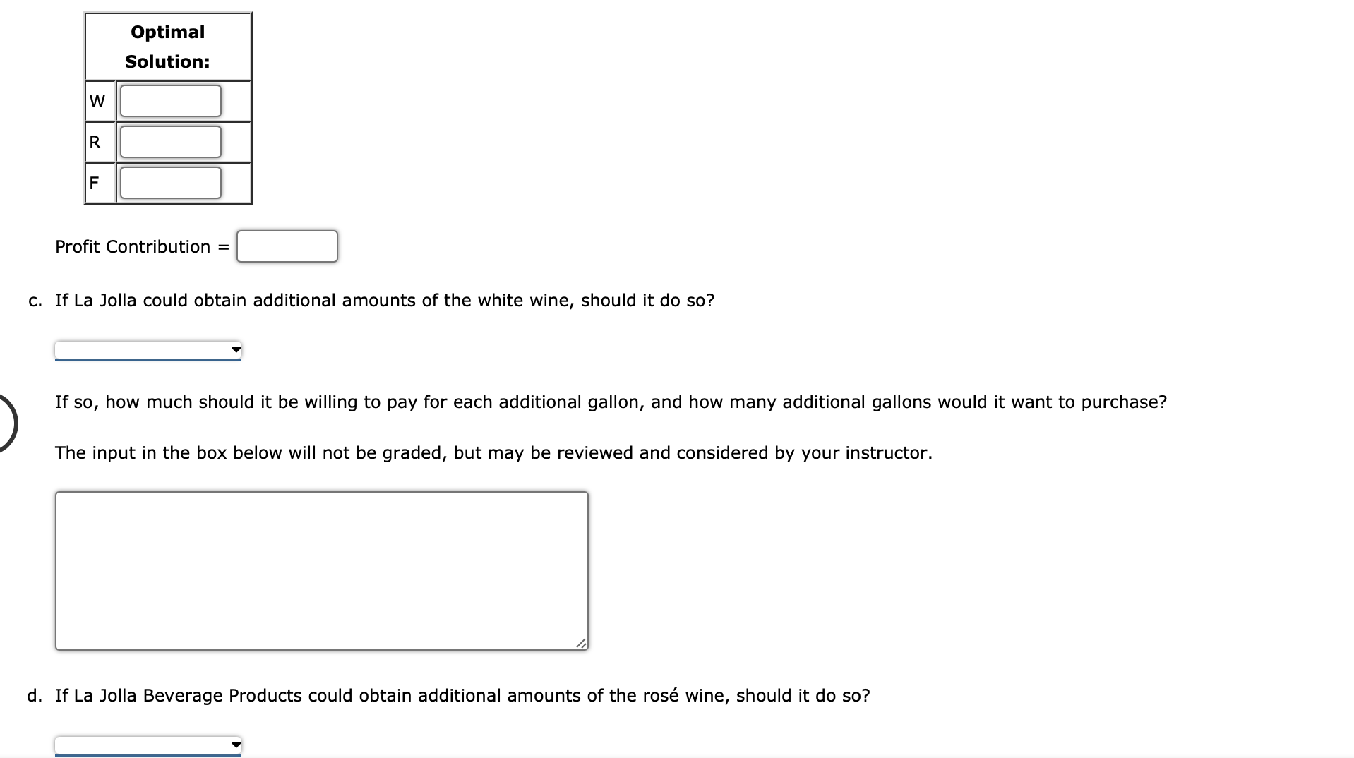 Solved D Formulate A Linear Program To Determine The Blend