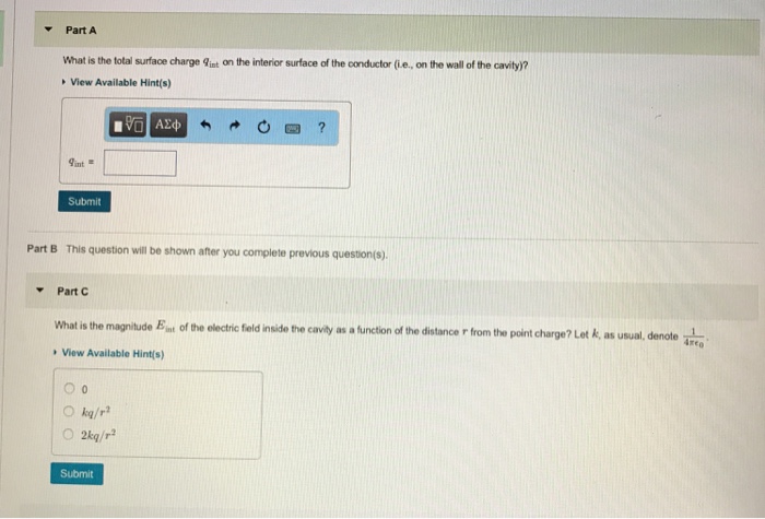 Solved Part A What is the total surface charge int on the | Chegg.com