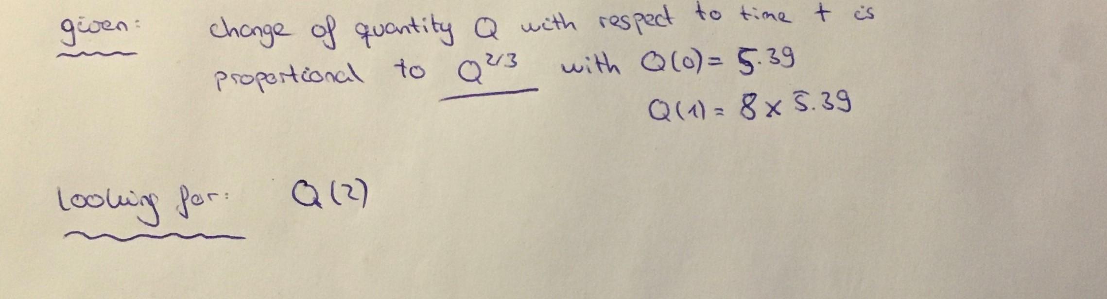 Solved given change of quantity Q with respect to time & is | Chegg.com