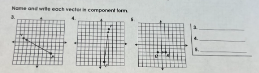 Solved Name and write each vector in component form. 3 4. 5. | Chegg.com