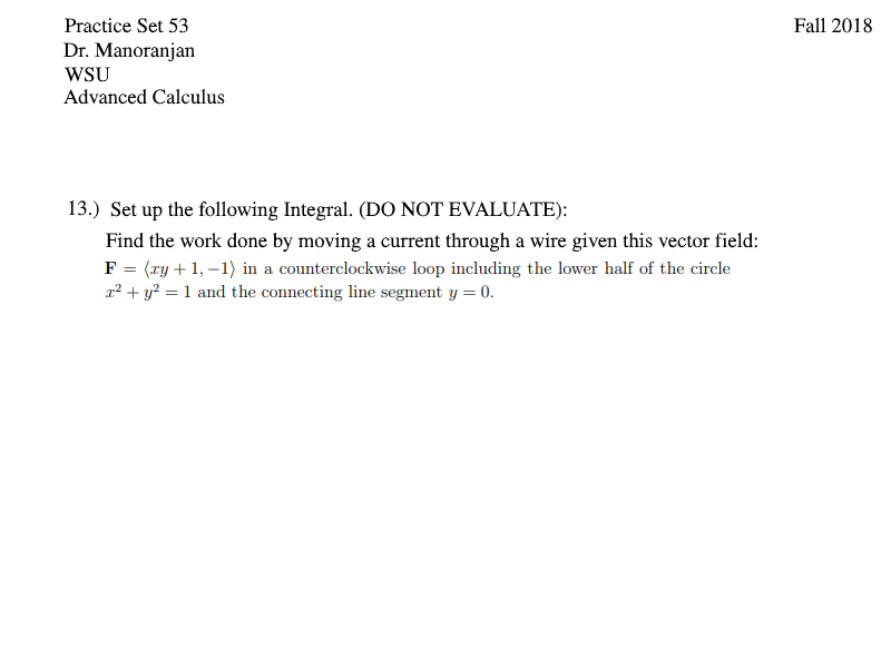 Solved Fall 2018 Practice Set 53 Dr. Manoranjan WSU Advanced | Chegg.com
