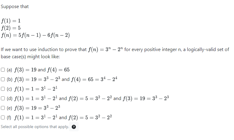 Solved Suppose that f(1)=1f(2)=5f(n)=5f(n−1)−6f(n−2) If we | Chegg.com