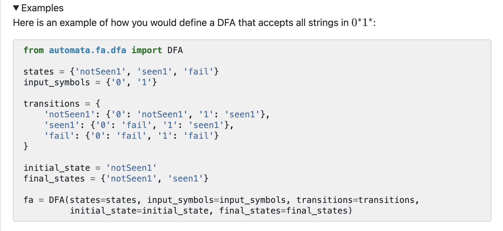 Solved InstructionsYour code should define the finite | Chegg.com