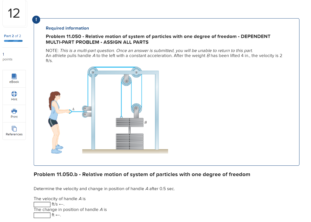 Solved Previous Question; Acceleration of handle A | Chegg.com