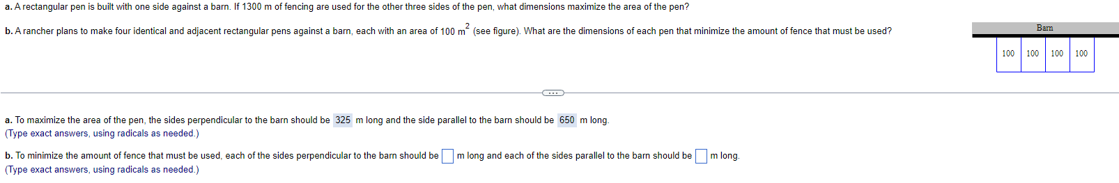Solved a. A rectangular pen is built with one side against a | Chegg.com