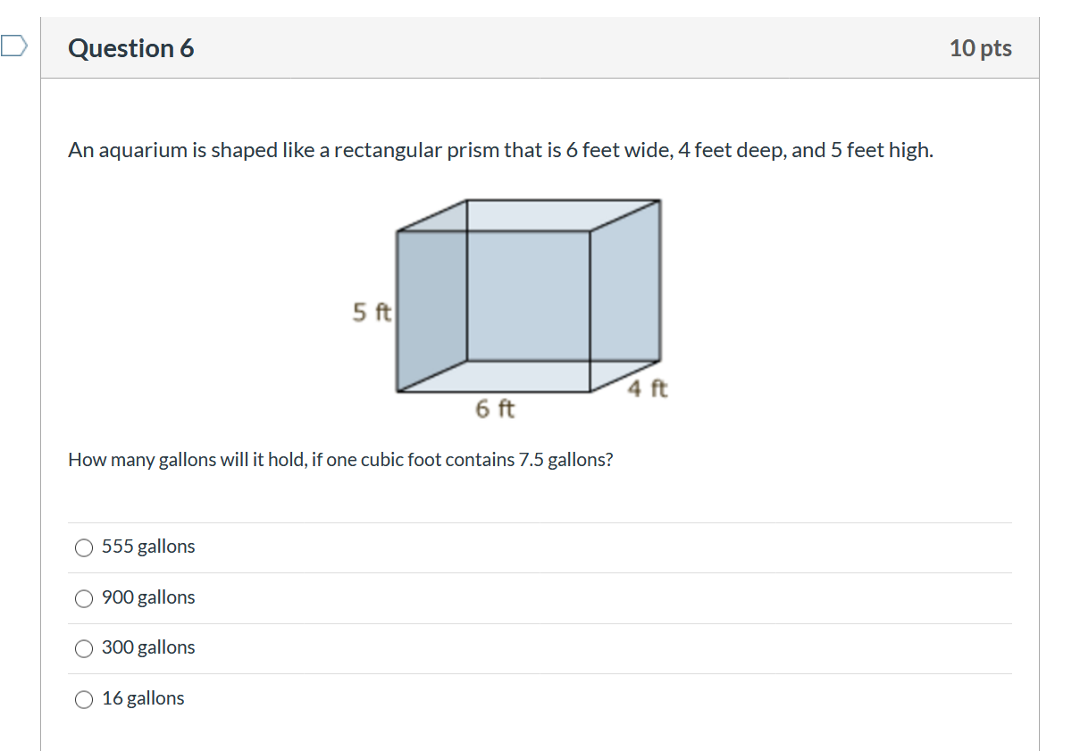Solved An aquarium is shaped like a rectangular prism that | Chegg.com