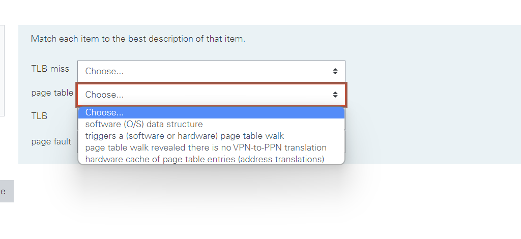 Solved Match each item to the best description of that item. | Chegg.com