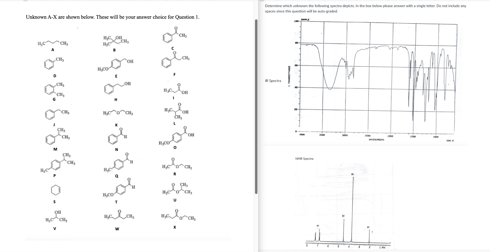 Solved Based on possible choices from Unknown A-X, ﻿using | Chegg.com