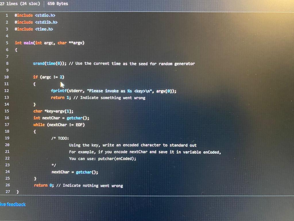 Solved lines (24 sloc) ∣650 BytesInt main(int argc, char | Chegg.com