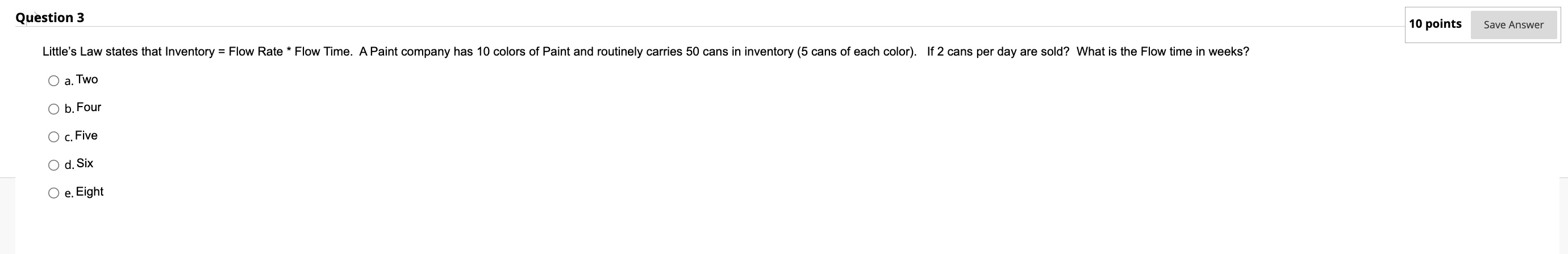Solved a. Two b. Four c. Five d. Six e. Eight | Chegg.com