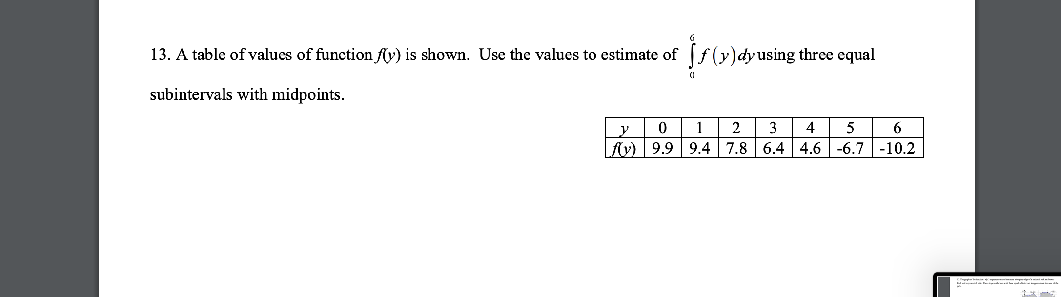 Solved 13 A Table Of Values Of Function Fly Is Shown Use 6771