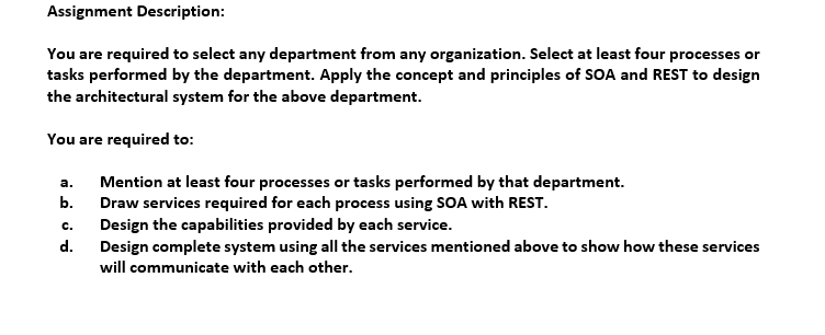 Solved Assignment Description: You are required to select | Chegg.com