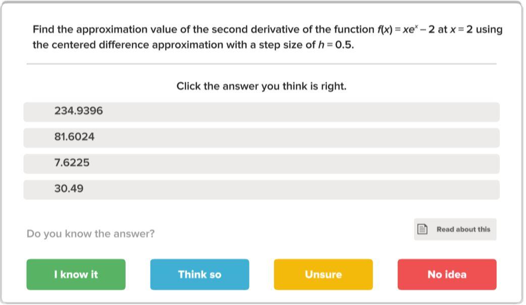 Solved Find the approximation value of the second derivative | Chegg.com