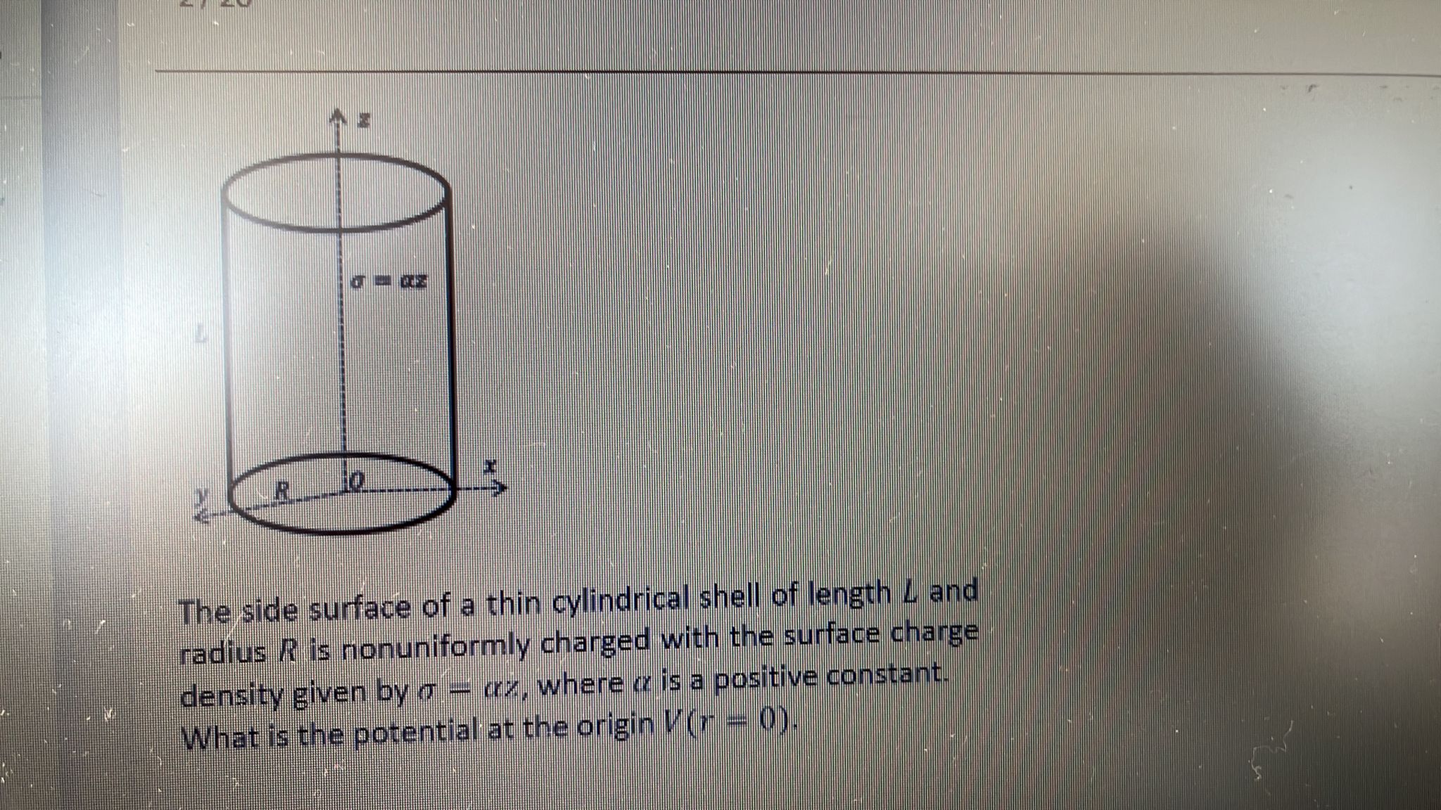 Solved The side surface of a thin cylindrical shell of | Chegg.com