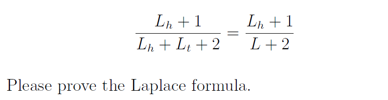 Solved Lh+1Lh+Lt+2=Lh+1L+2Please prove the the given | Chegg.com
