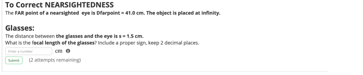 Solved To Correct NEARSIGHTEDNESS The FAR point of a | Chegg.com