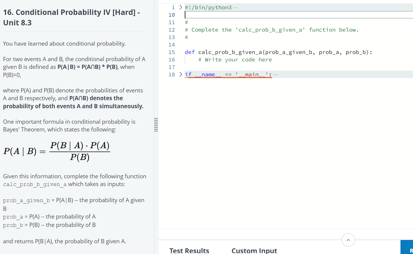 Solved answer in phytonConditional Probability IV | Chegg.com