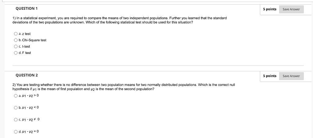 Solved QUESTION 1 1) In a statistical experiment, you are | Chegg.com