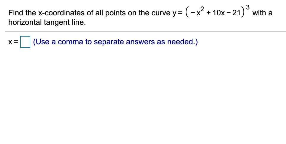 Solved Find the x-coordinates of all points on the curve y= | Chegg.com