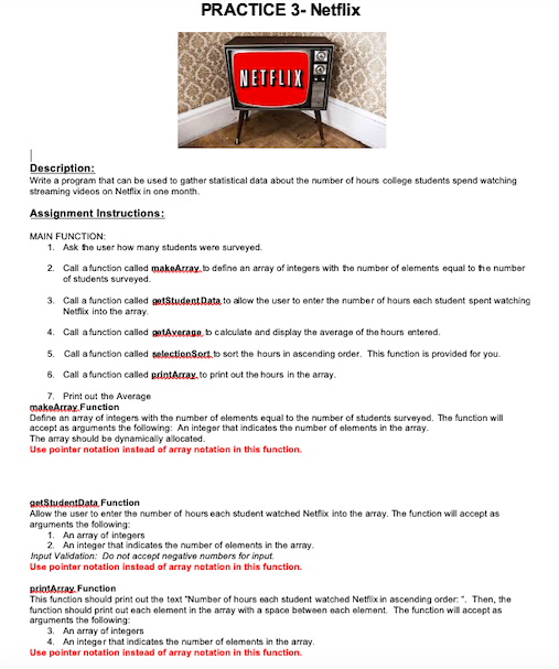 PRACTICE 3- Netflix NETFLIX Description: Write a | Chegg.com