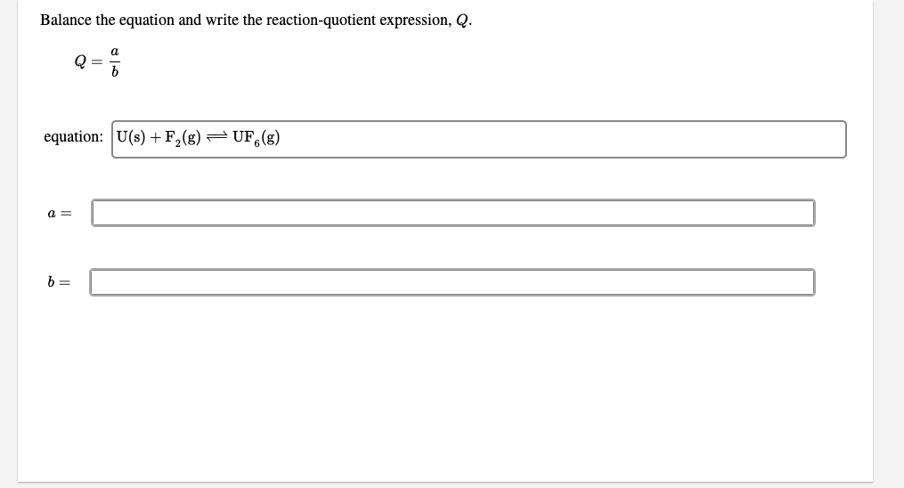 Solved Balance the equation and write the reaction-quotient | Chegg.com