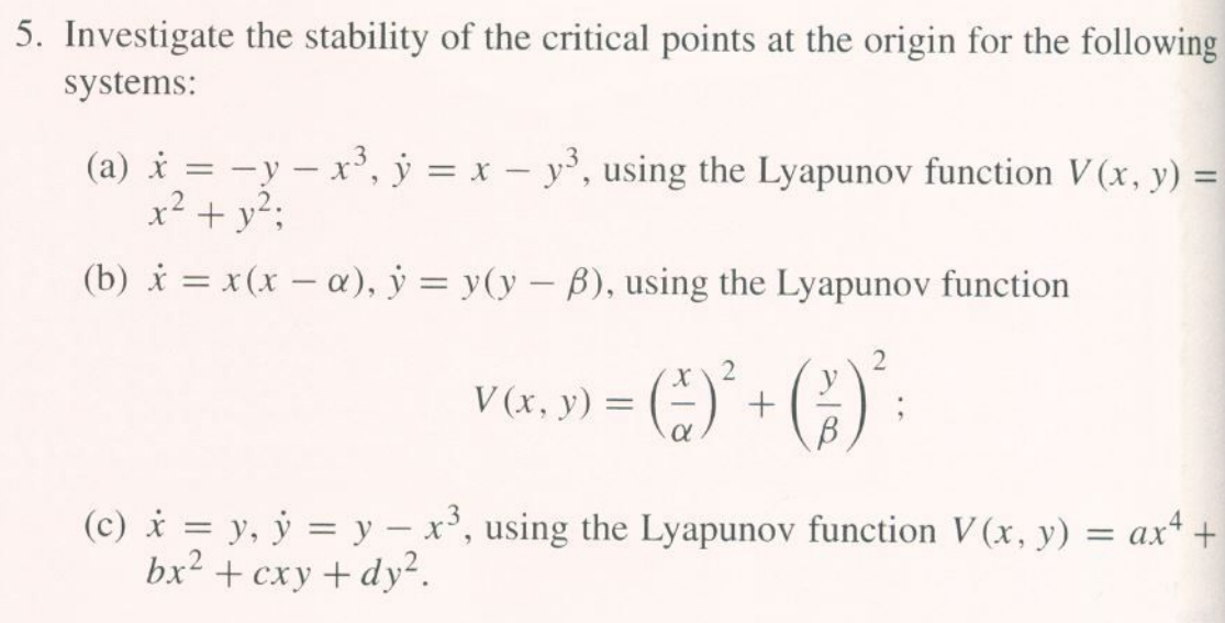 Solved NOTE: This is a DYNAMICAL SYSTEMS Math question, only | Chegg.com