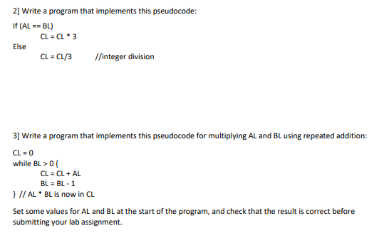 Solved 2] Write a program that implements this pseudocode: | Chegg.com