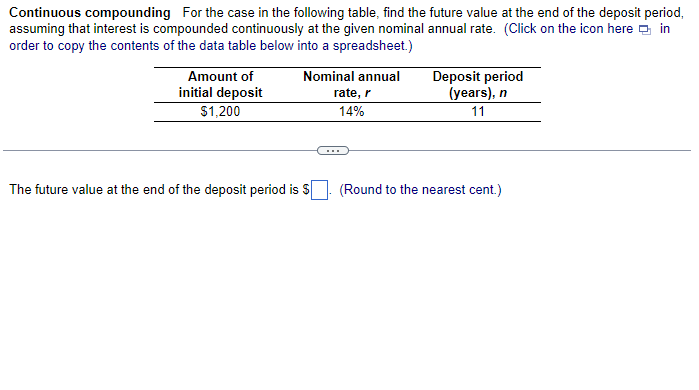 Solved Continuous compounding For the case in the following | Chegg.com