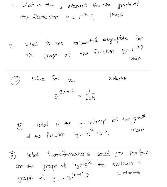 Solved 1. what is the y- intercept for the graph of the | Chegg.com