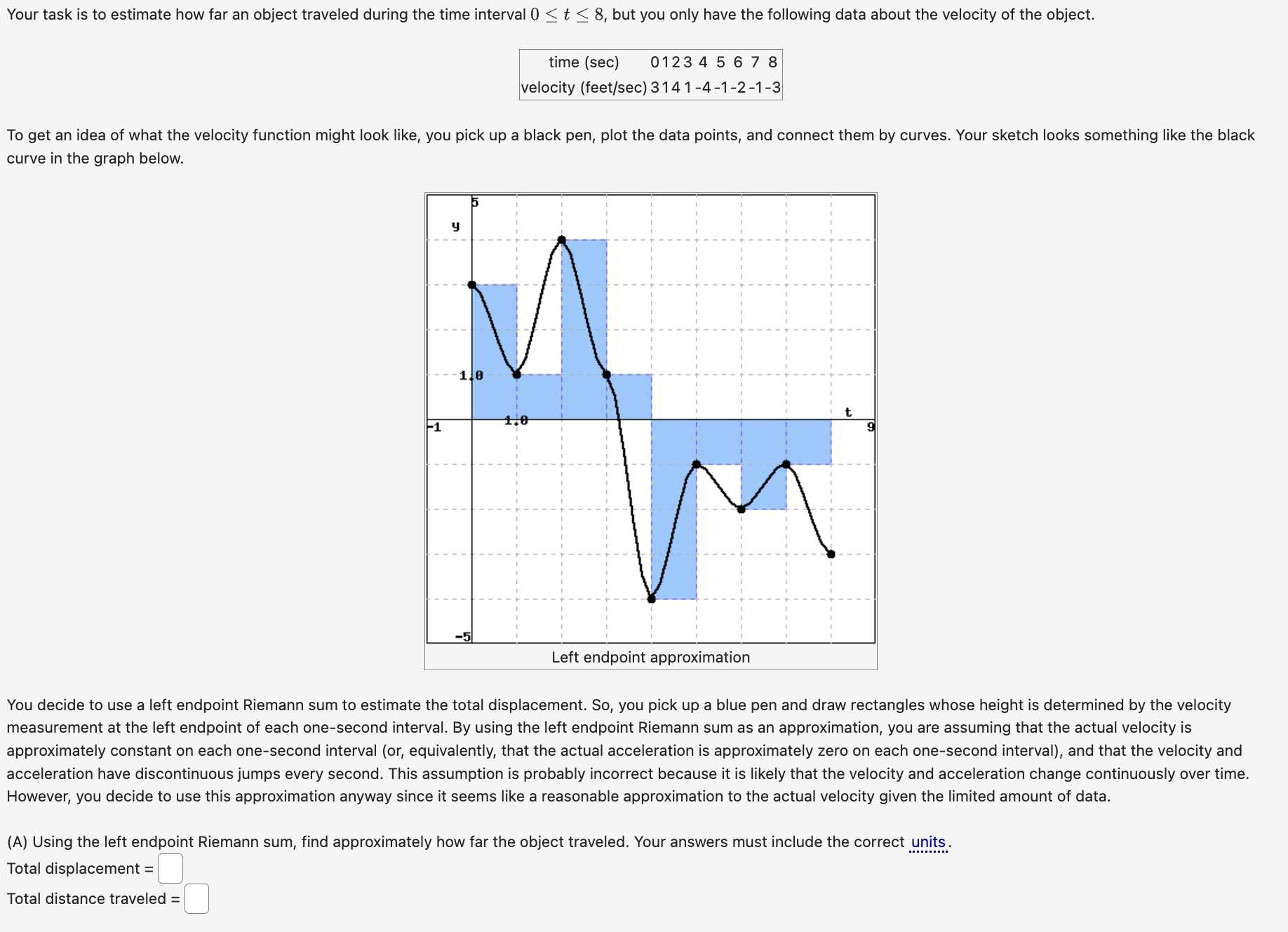 Solved Your task is to estimate how far an object traveled | Chegg.com