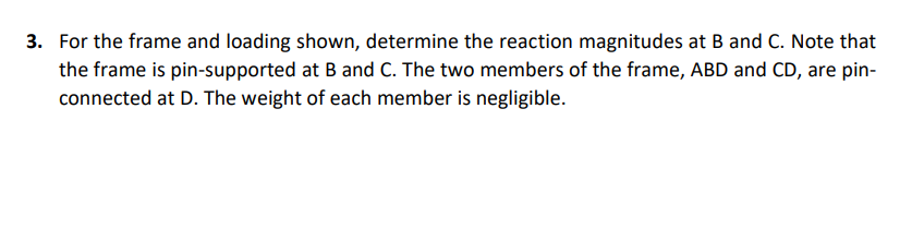 3. For the frame and loading shown, determine the | Chegg.com