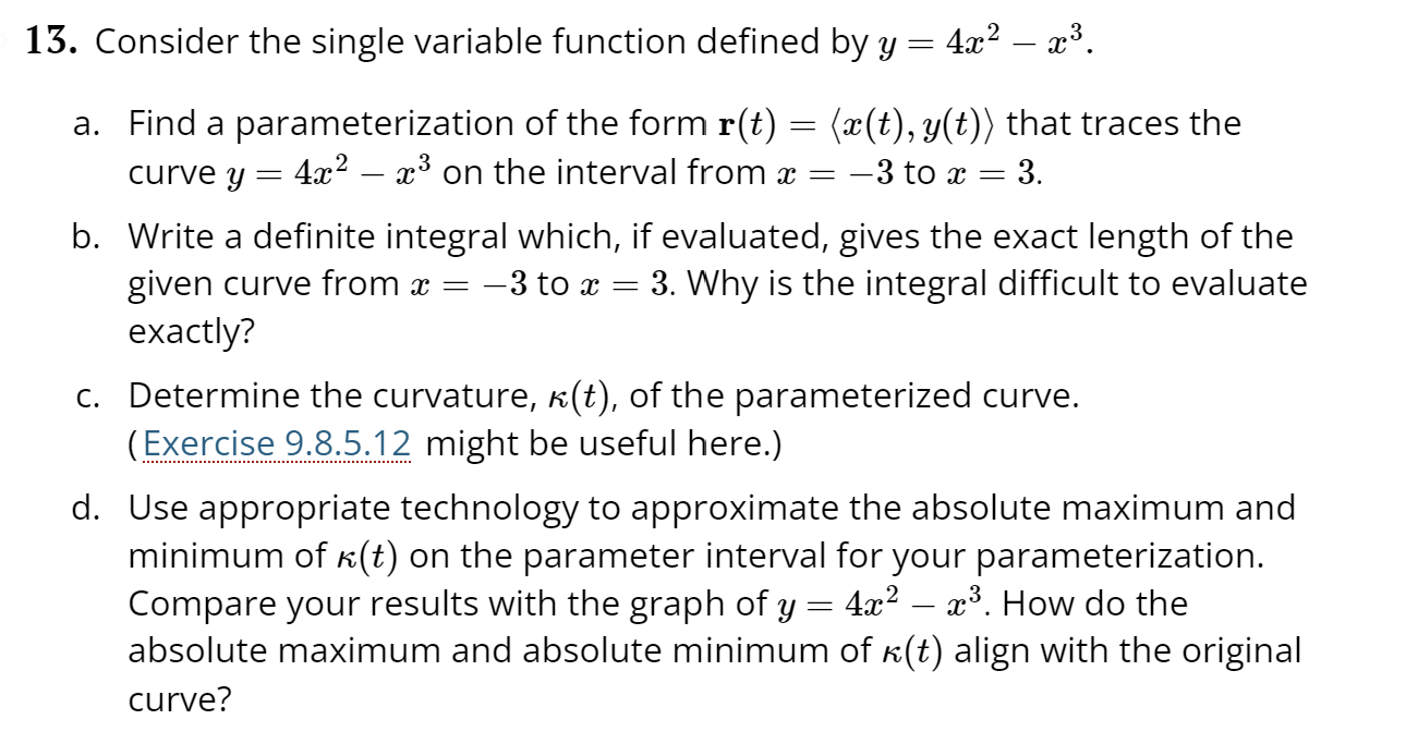 Solved 13. Consider the single variable function defined by | Chegg.com
