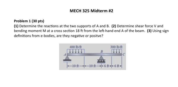 Solved MECH 325 ﻿Midterm \#2Problem 1 (30 ﻿pts)(1) | Chegg.com