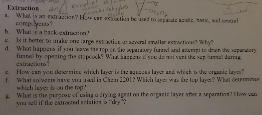 Solved Extraction What is an extraction? How can extraction | Chegg.com