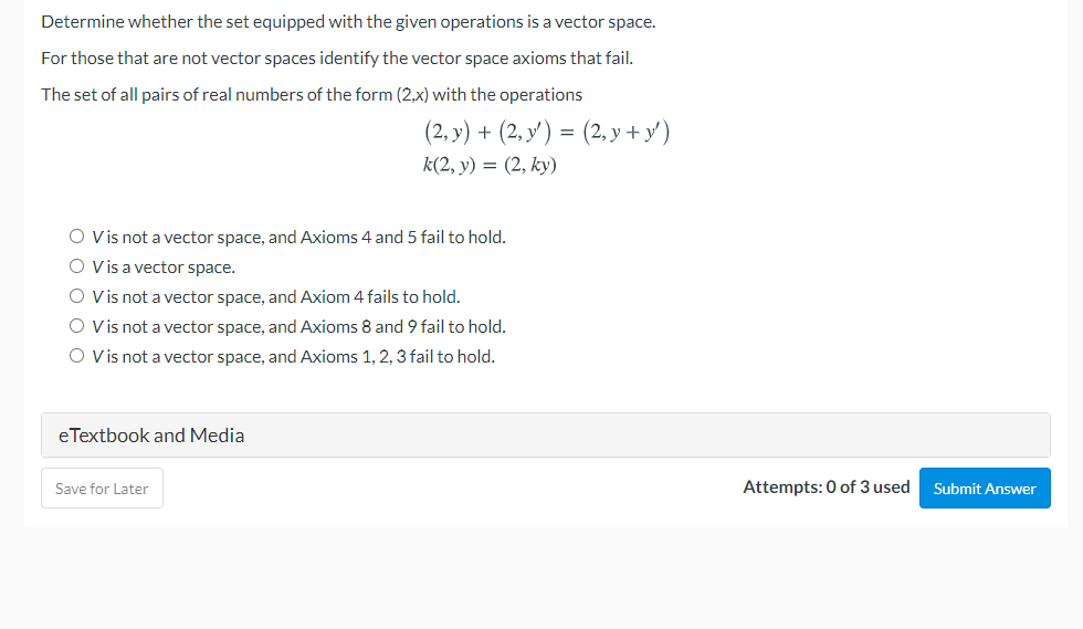 Solved Determine whether the set equipped with the given | Chegg.com
